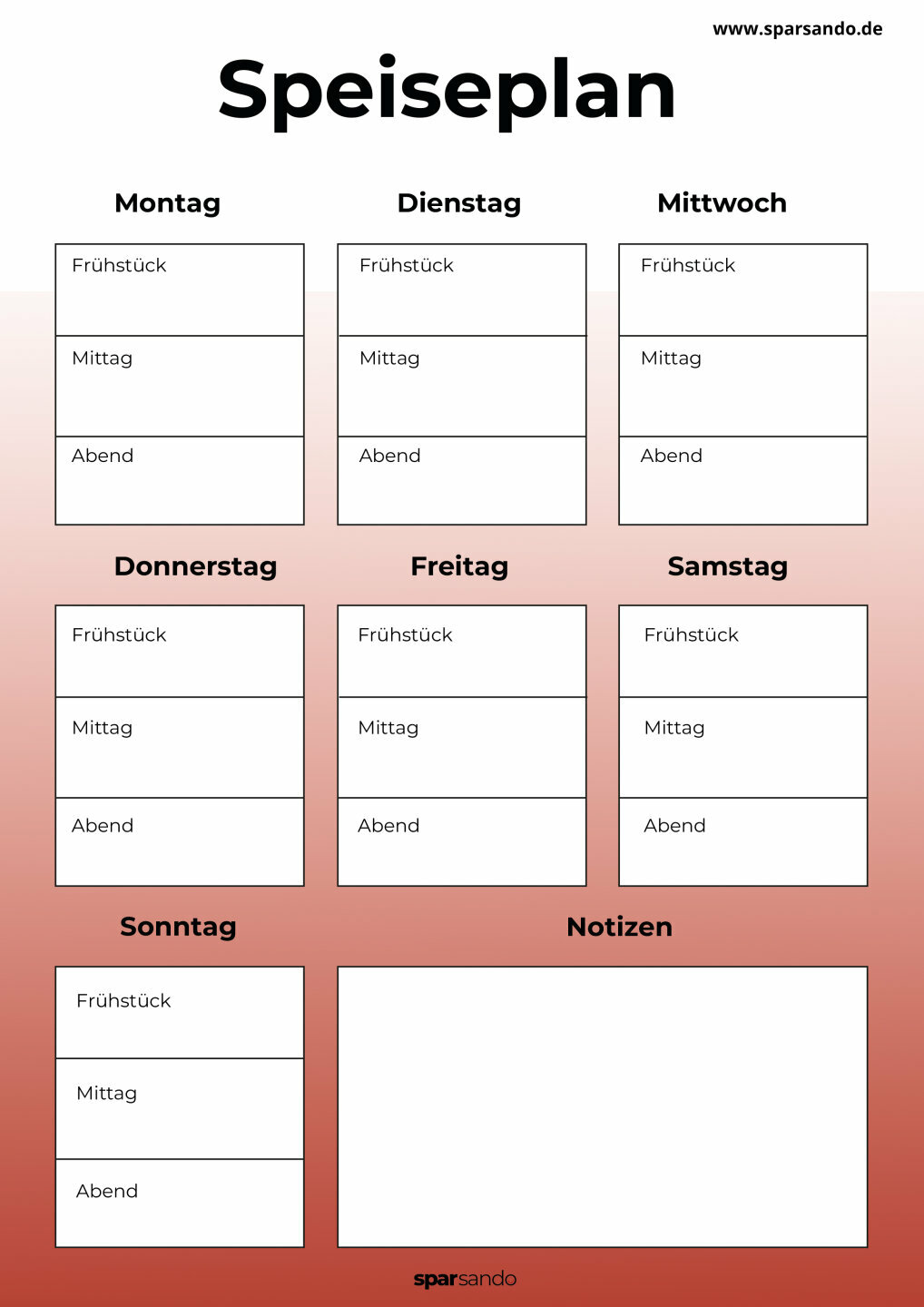 Speiseplan zum Ausdrucken | Jetzt downloaden